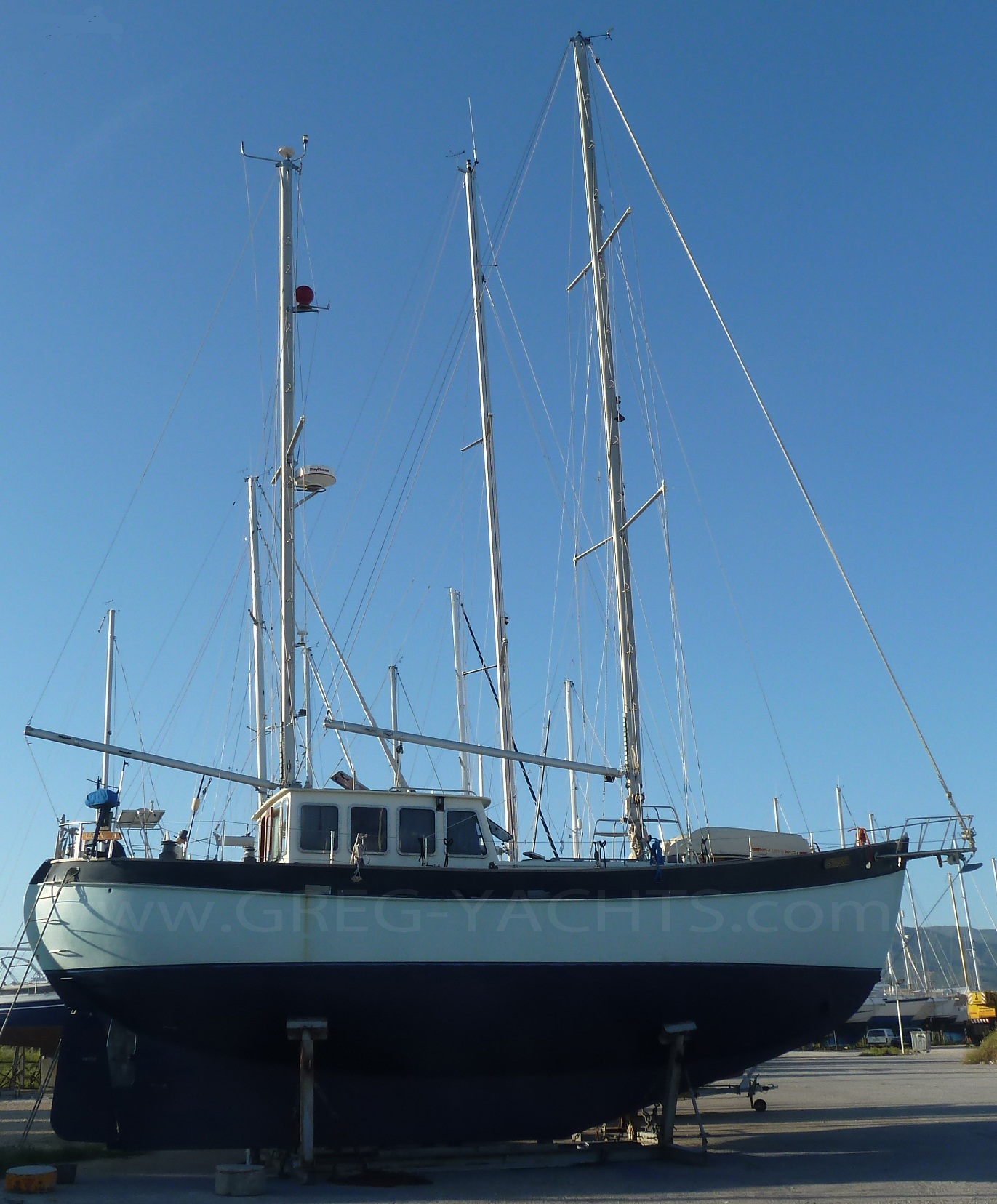 Steel motorsailer for sale built by GM Yachting